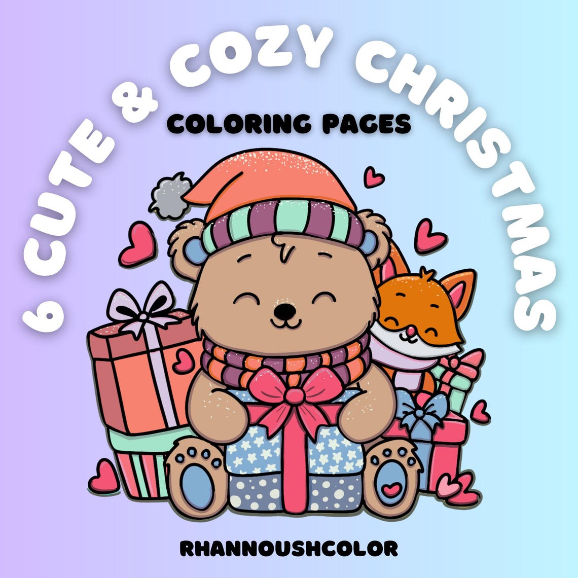 Cozy Christmas Friends Coloring Pages Printable Instant Download Animal ...