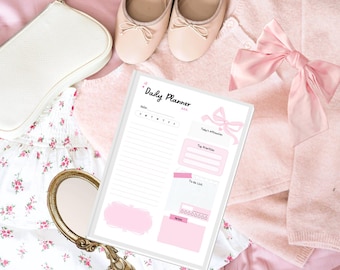 Cute Girly Pink Daily Planner To-do List Printout Instant Download ...