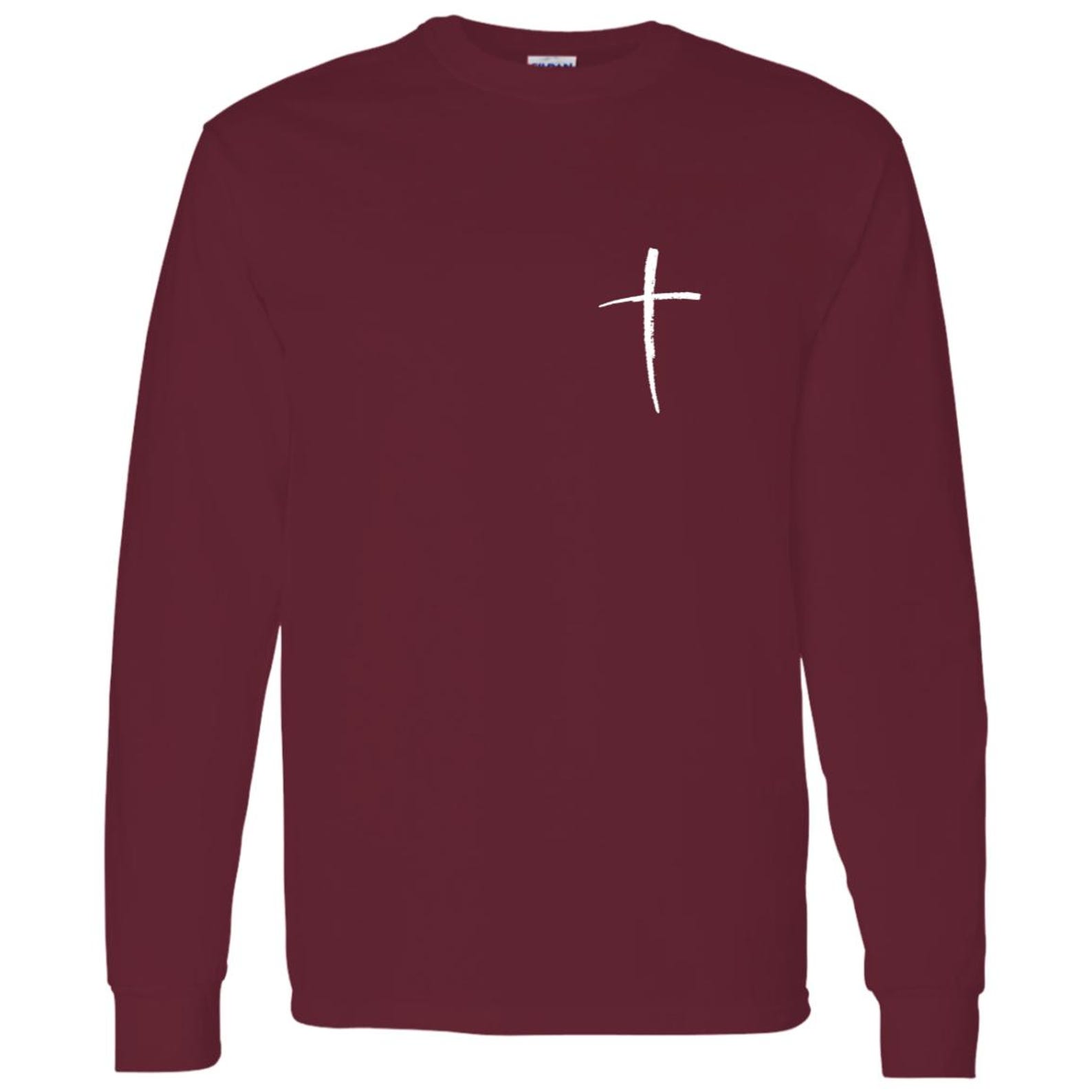Grunge Cross Logo Long Sleeve Shirt: Edgy Christian Apparel - Etsy
