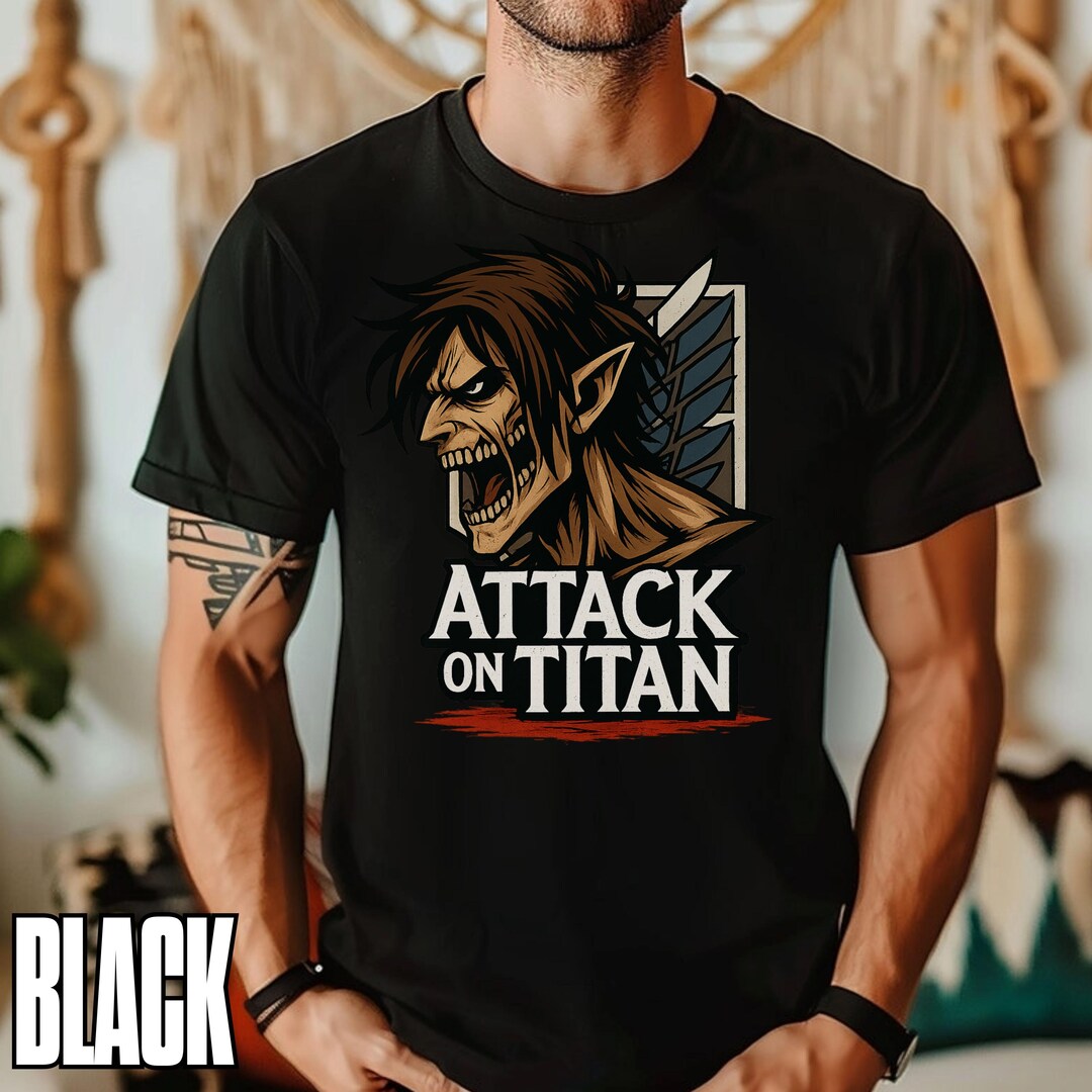 Attack on Titan Eren Yeager Streetwear Logo Shirt – Graphic Tee for ...