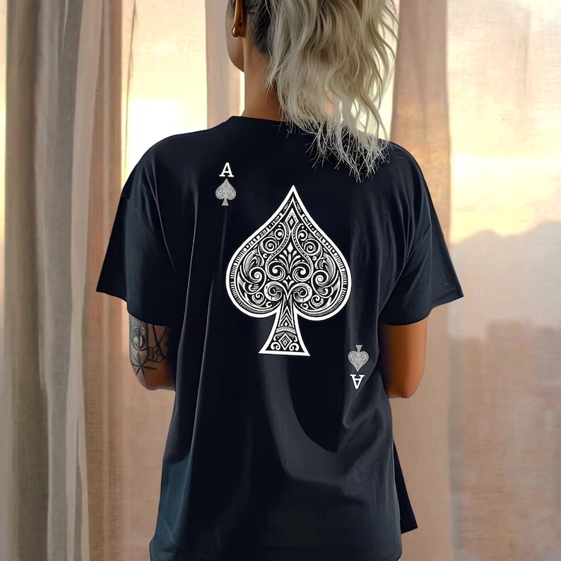 Ace of Spades Back Print Shirt: Minimalist Magic Streetwear - Etsy