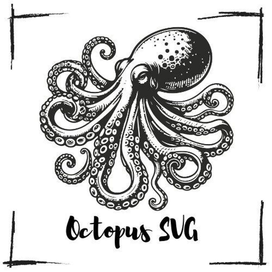 Vector Image of Octopus on White Background - Etsy
