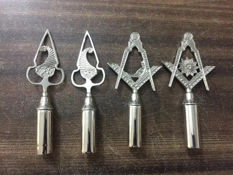 Silver Color Freemason Masonic Pole Topper, Masonic Blue Lodge Rods ...