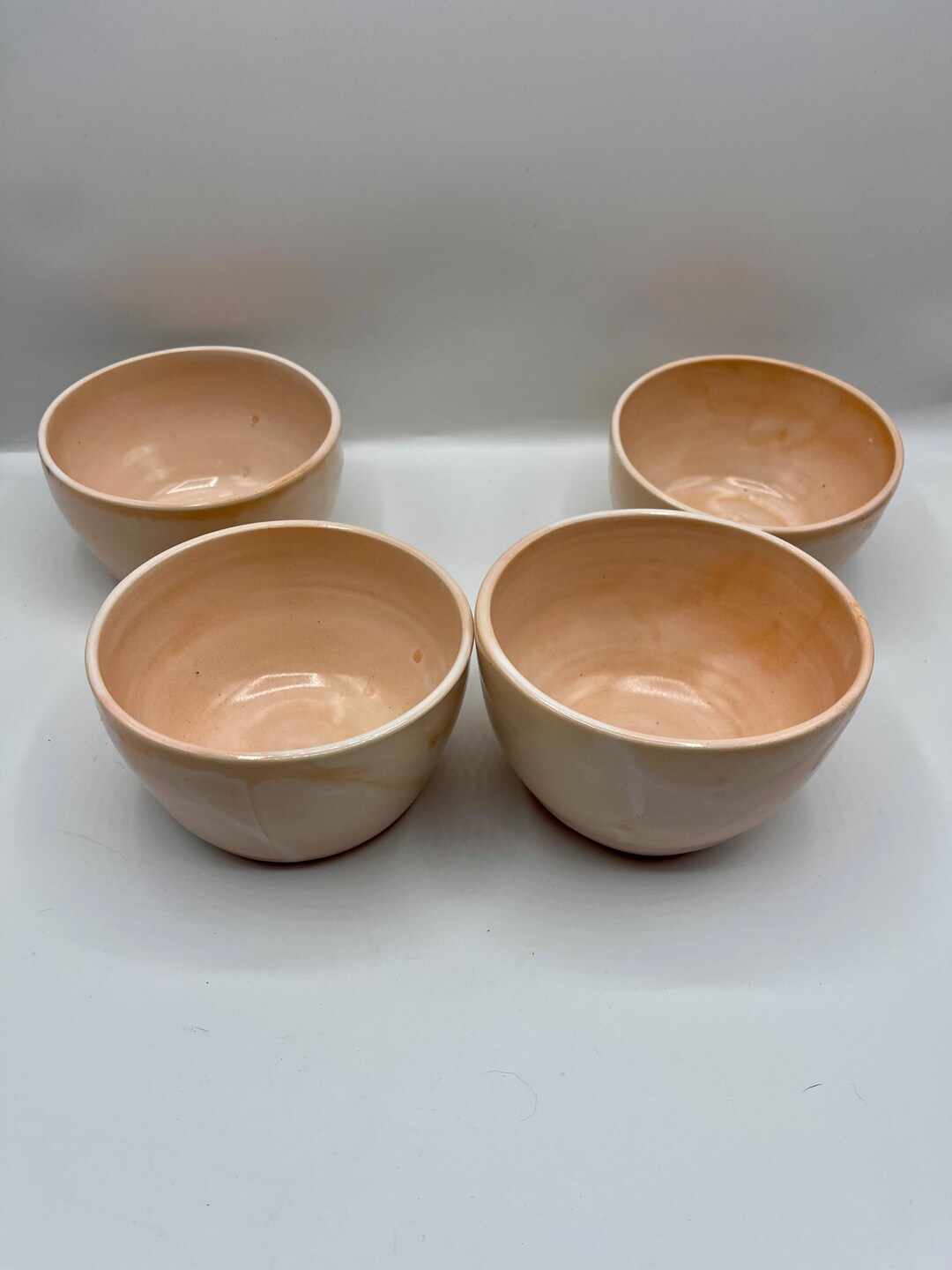 Peach and White Ceramic Kitchen Bowl: Serving, Soup, Cereal - Etsy