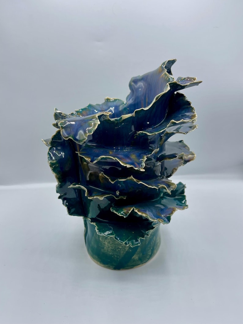 Hand Built Custom Made to Order- Wave Vase/leaf Sculpture/home Decor - Etsy