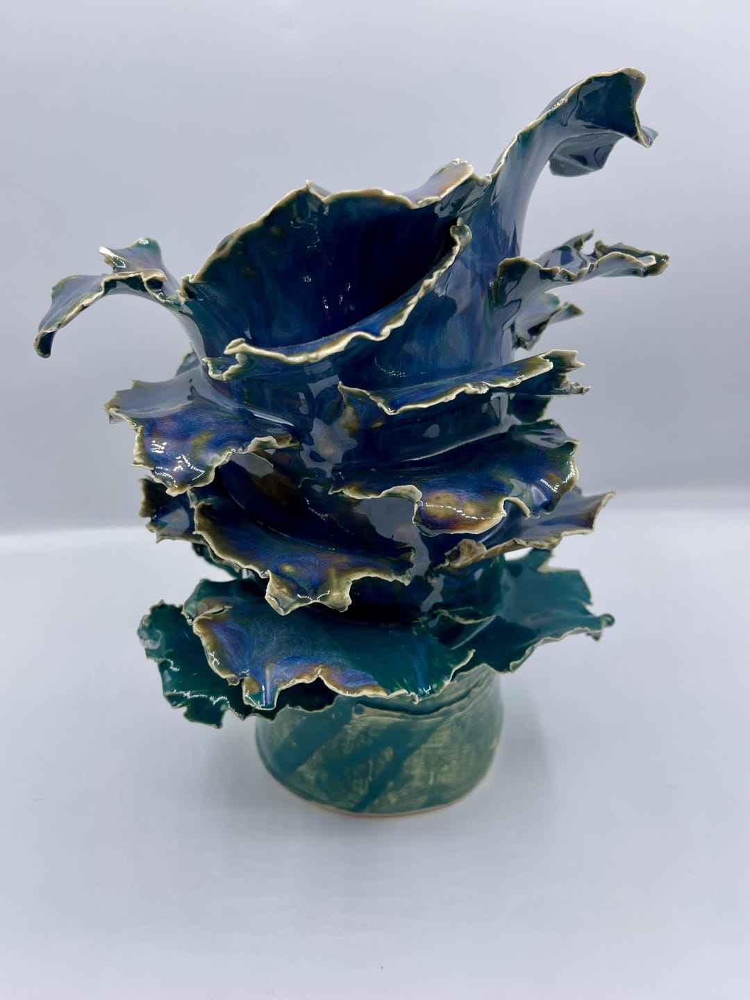 Hand Built Custom Made to Order- Wave Vase/leaf Sculpture/home Decor - Etsy