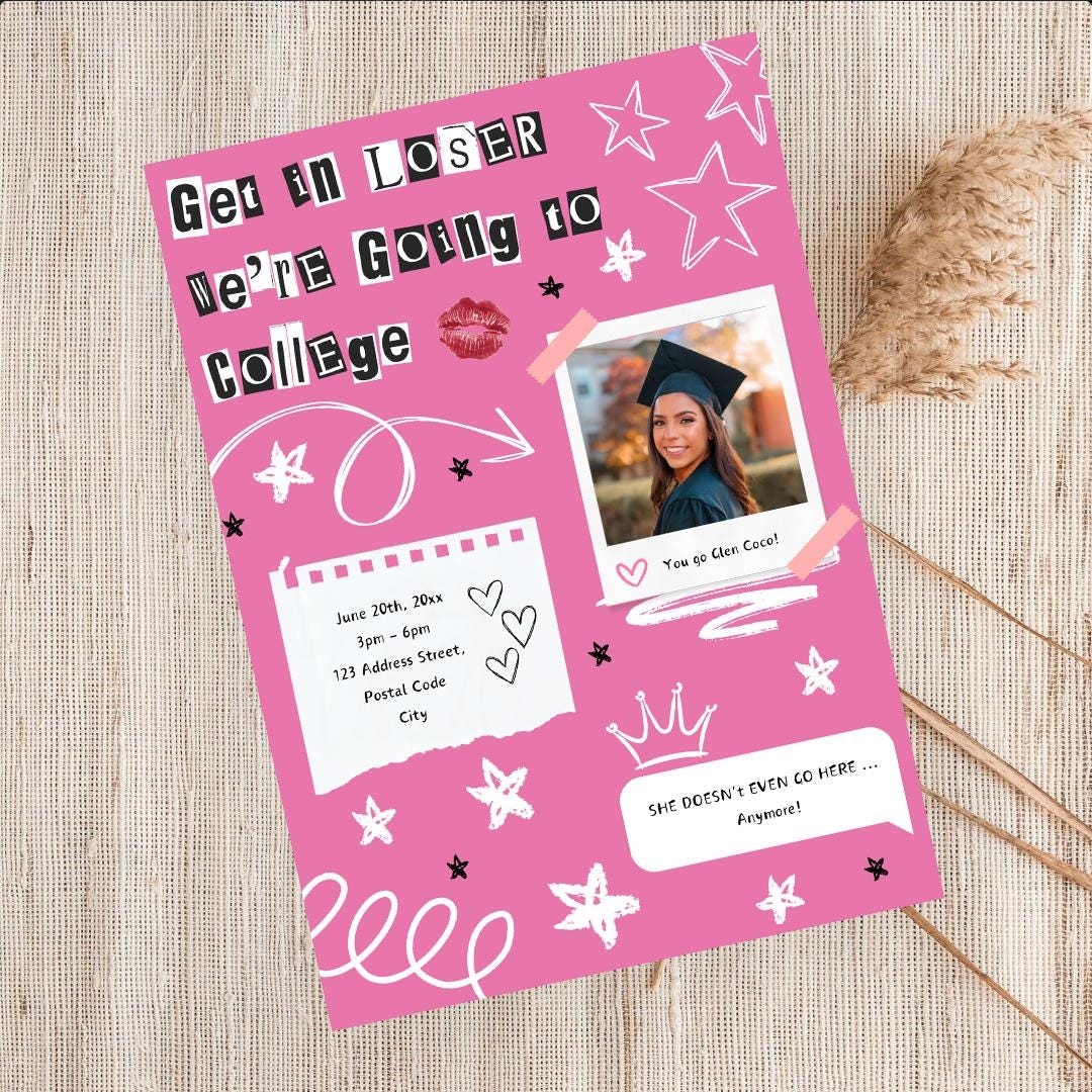 Mean Girls Graduation Poster 2024, Customizable Template, Editable Grad ...