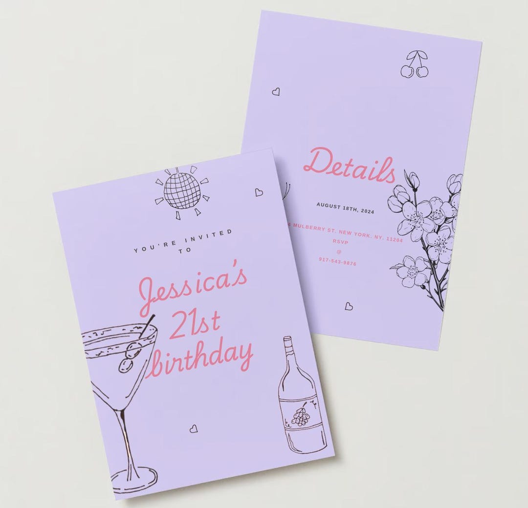 Festive Birthday Invitation Template (editable) - Etsy