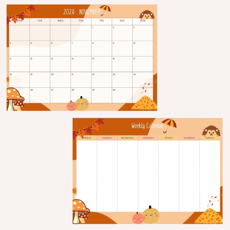 Editable Kids Calendar Printable, Toddler Monthly Chart, Kids Weekly ...