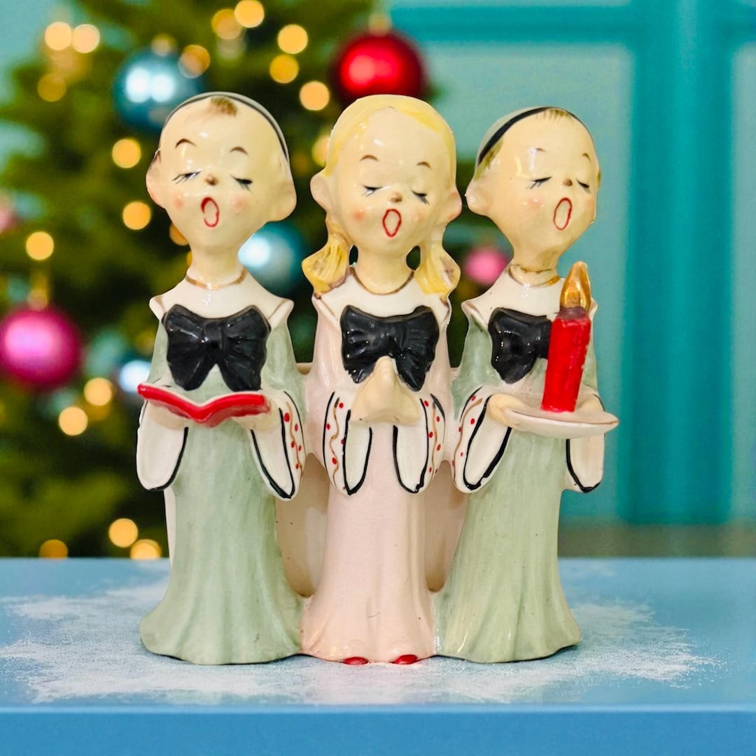 Vintage Christmas Choir Kids Trio Planter MCM Dickson Japan 1960s - Etsy