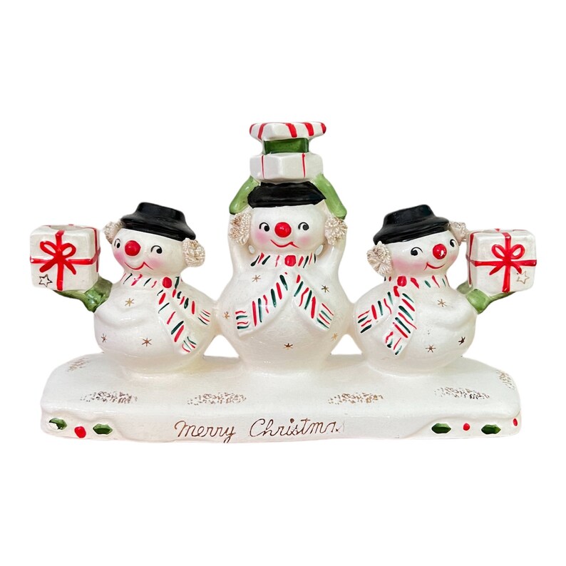 Vintage Holt Howard Christmas Snowman Candelabra Trio Mid-century ... Vintage Holt Howard Christmas Snowman Candelabra Trio Mid-century ...