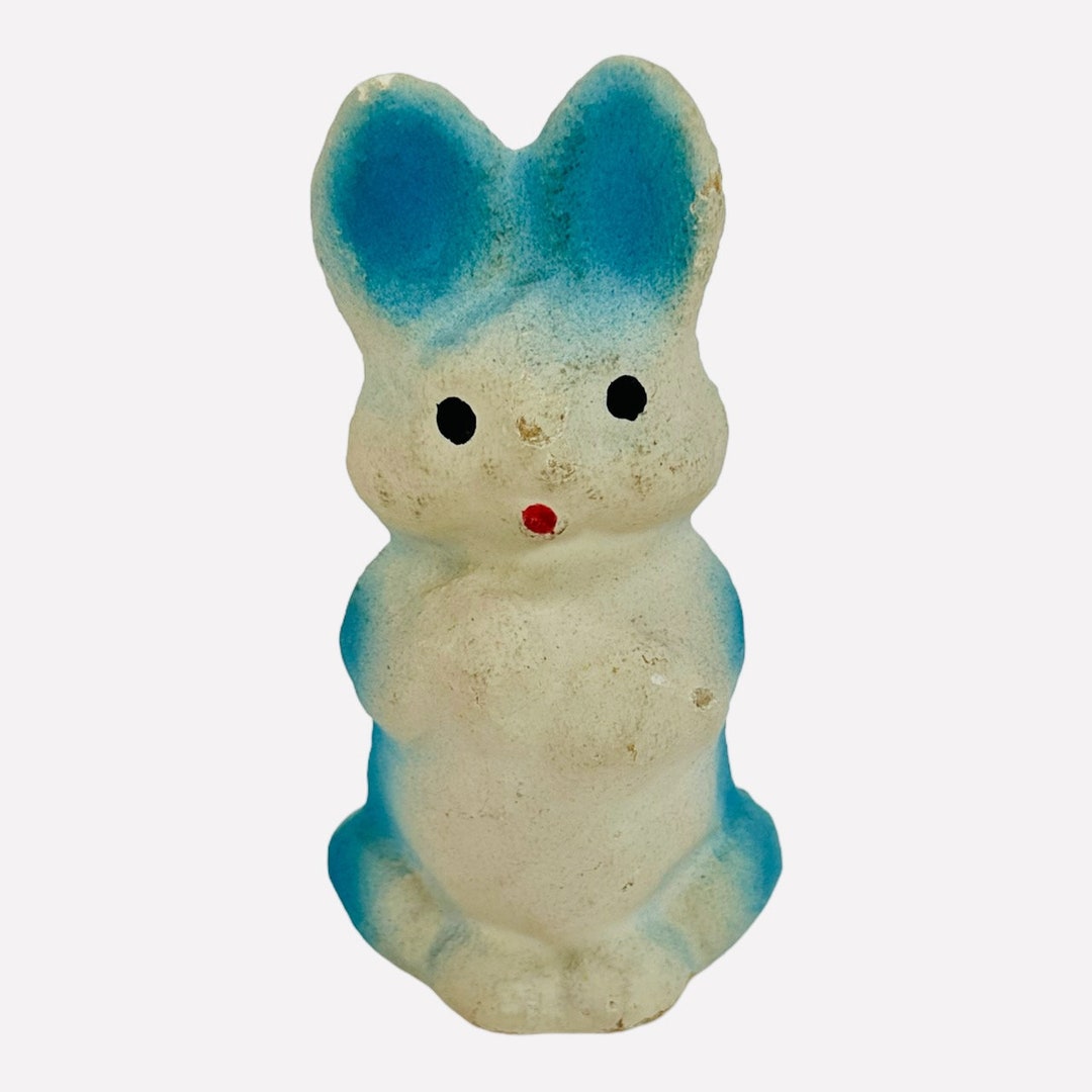 Vintage 1950s Paper Mache Blue Easter Bunny Figurine Kitschy Retro MCM ...