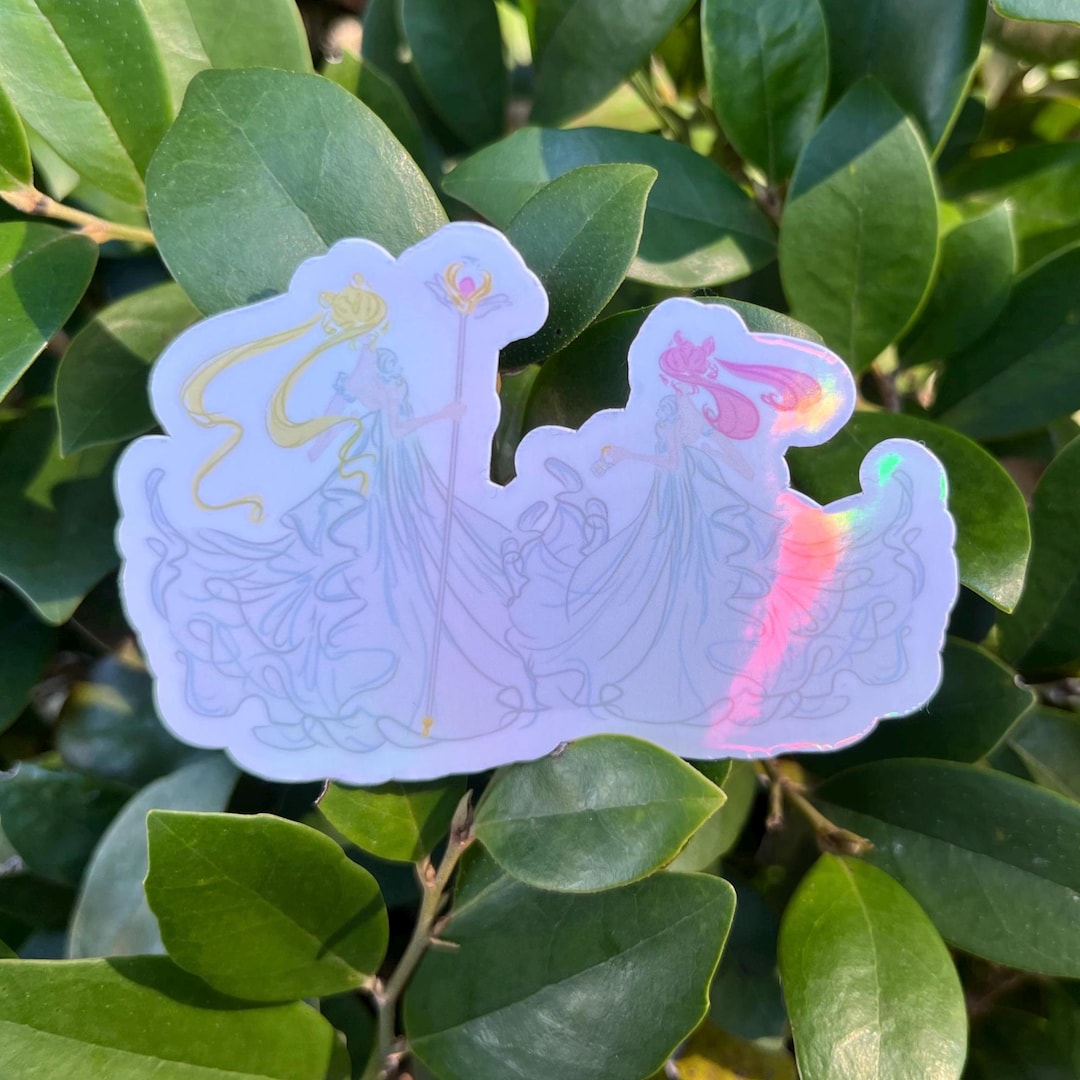Sailor Moon and Chibiusa Sticker, Holographic Sticker, Cute Anime ...