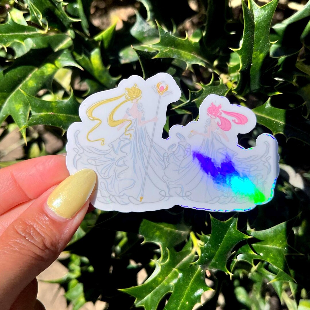 Holographic Queen and Princess Sticker, Anime for Laptop and Water ...