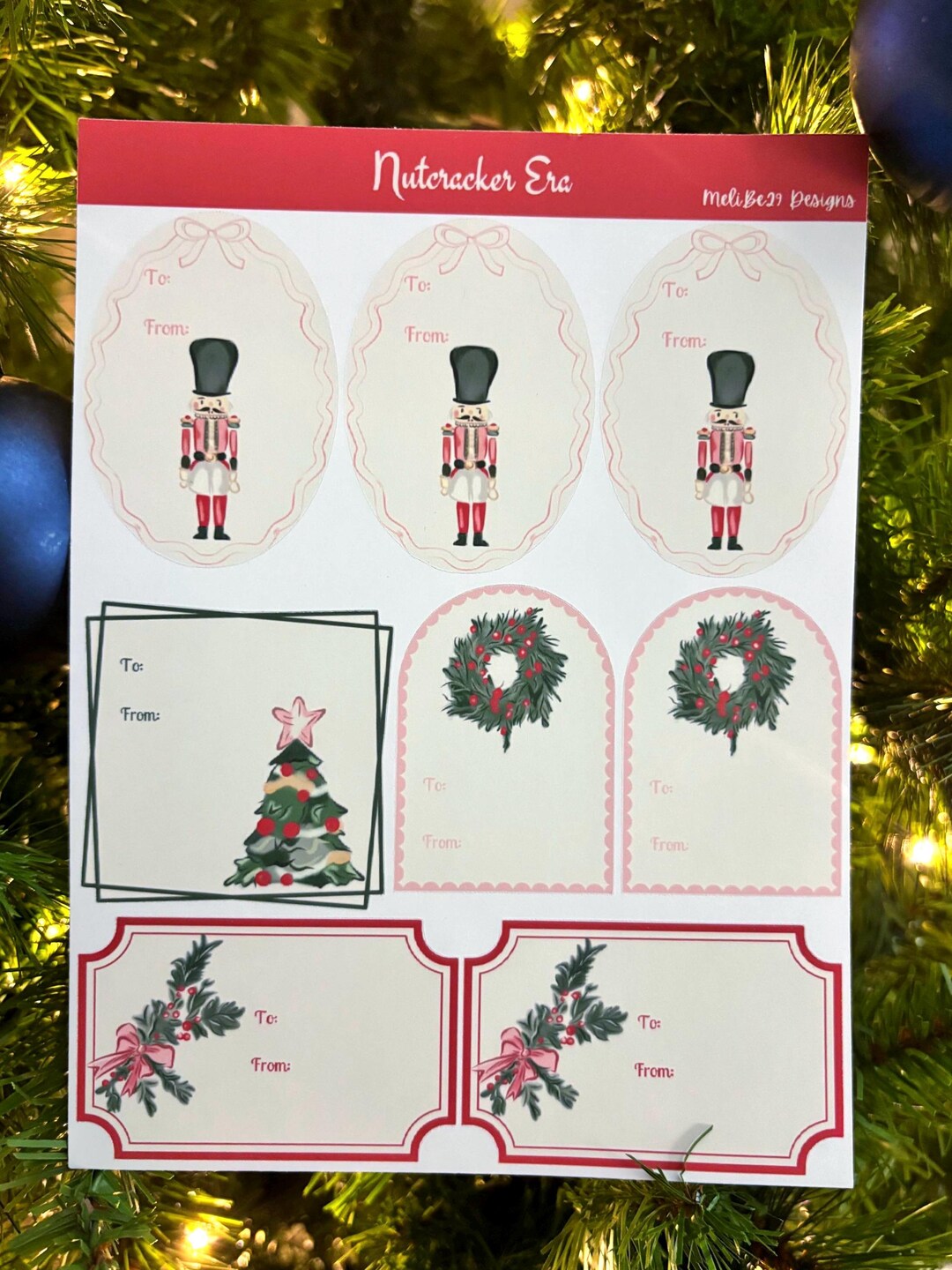 Christmas Nutcracker Gift Label Stickers, Gift Tag Sticker Sheets - Etsy