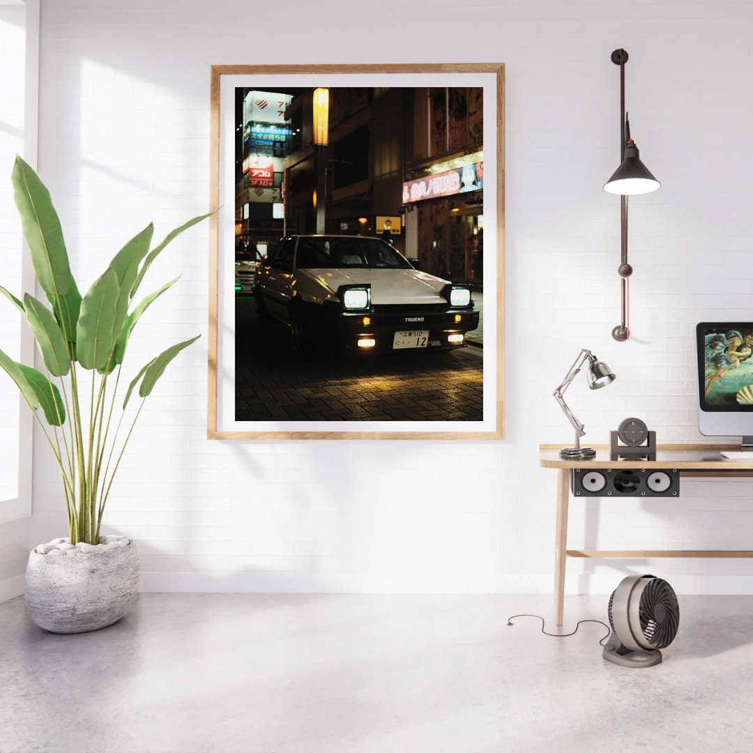 Japanese Anime Initial D Toyota Trueno Poster, Akihabara Wall Decor ...