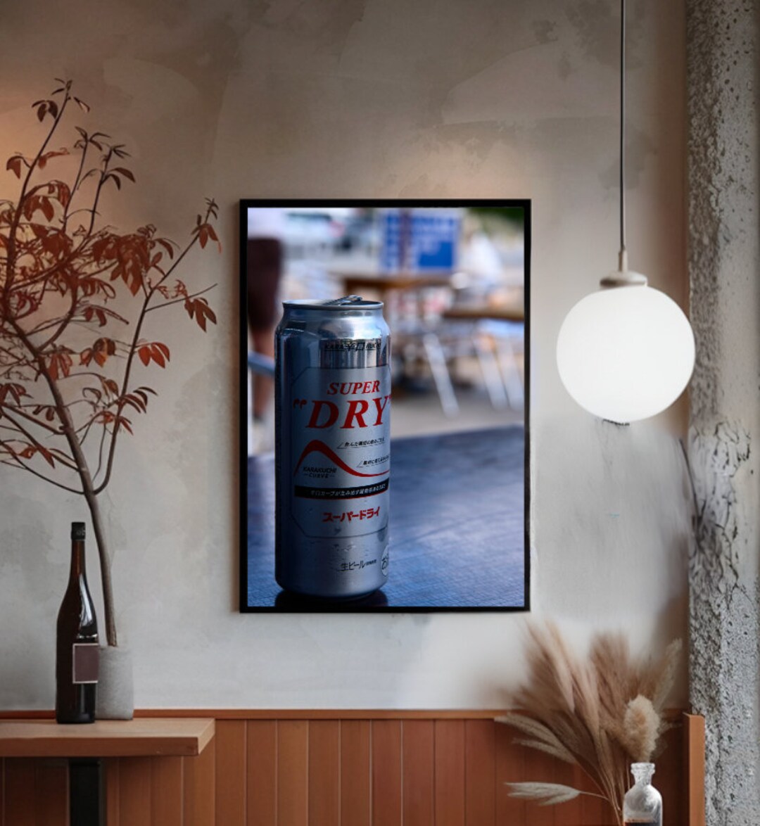 Asahi Frame Poster, Beer Photography Wall Art, Man Cave Decor, Bar Art ...