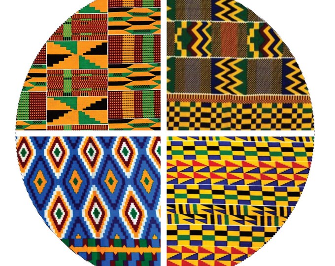 Authentic Colorful Ghana Kente Cloth Pattern Digital Scrapbook Papers ...