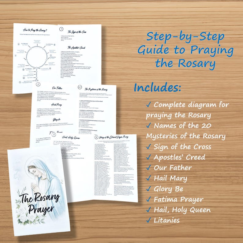 How to Pray the Rosary Pocket Guide, Hail Mary, Mysteries and Prayers ...