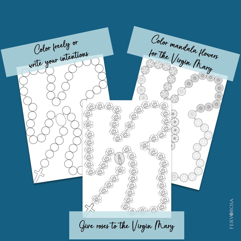 Rosary Coloring Pages Virgin Mary Prayer Meditation Catholic Rosary ...