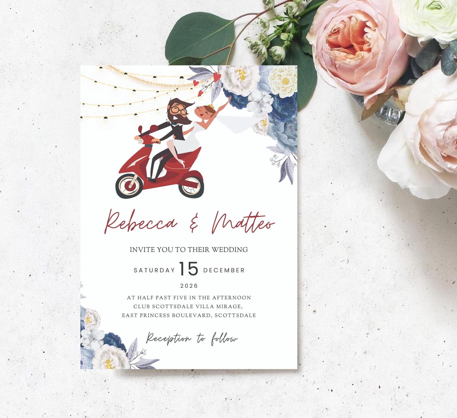 Lovely Wedding Couple on Motorcycle, Cute Wedding Couple on Ride, Canva ...
