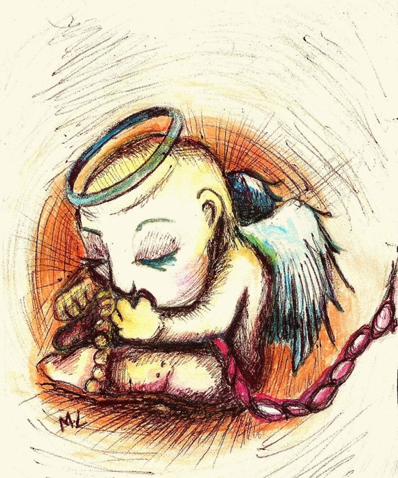 Angel Baby in Utero Giclee Print 5x7 - Etsy