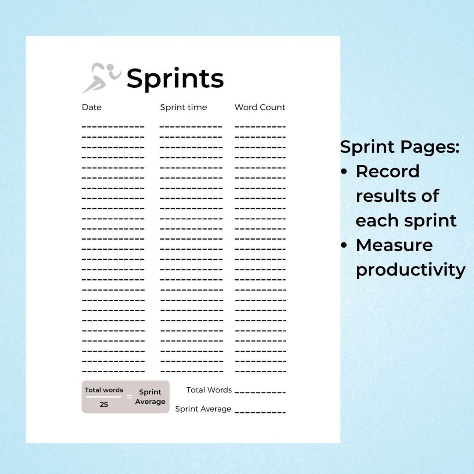Writing Sprint Tracker - Etsy