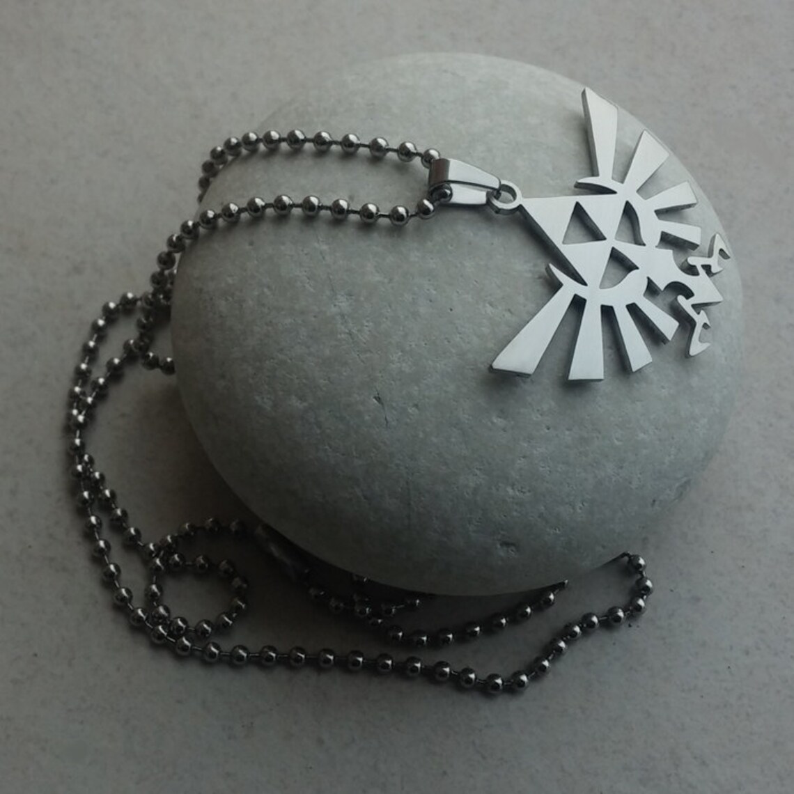 Legend of Zelda Stainless Steel Pendant on Ball Chain Mens | Etsy