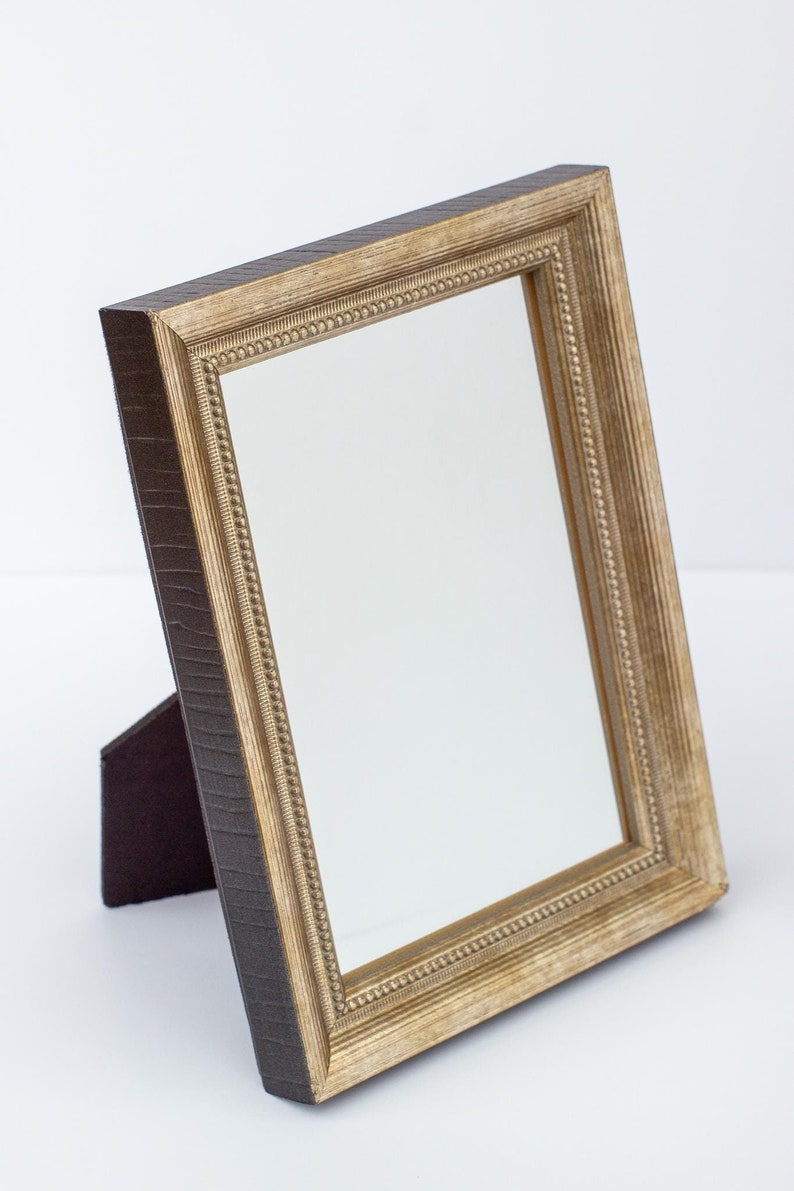 Elegant 4x6 Mirror in Champagne Art Deco Style Frame With Stand - Etsy