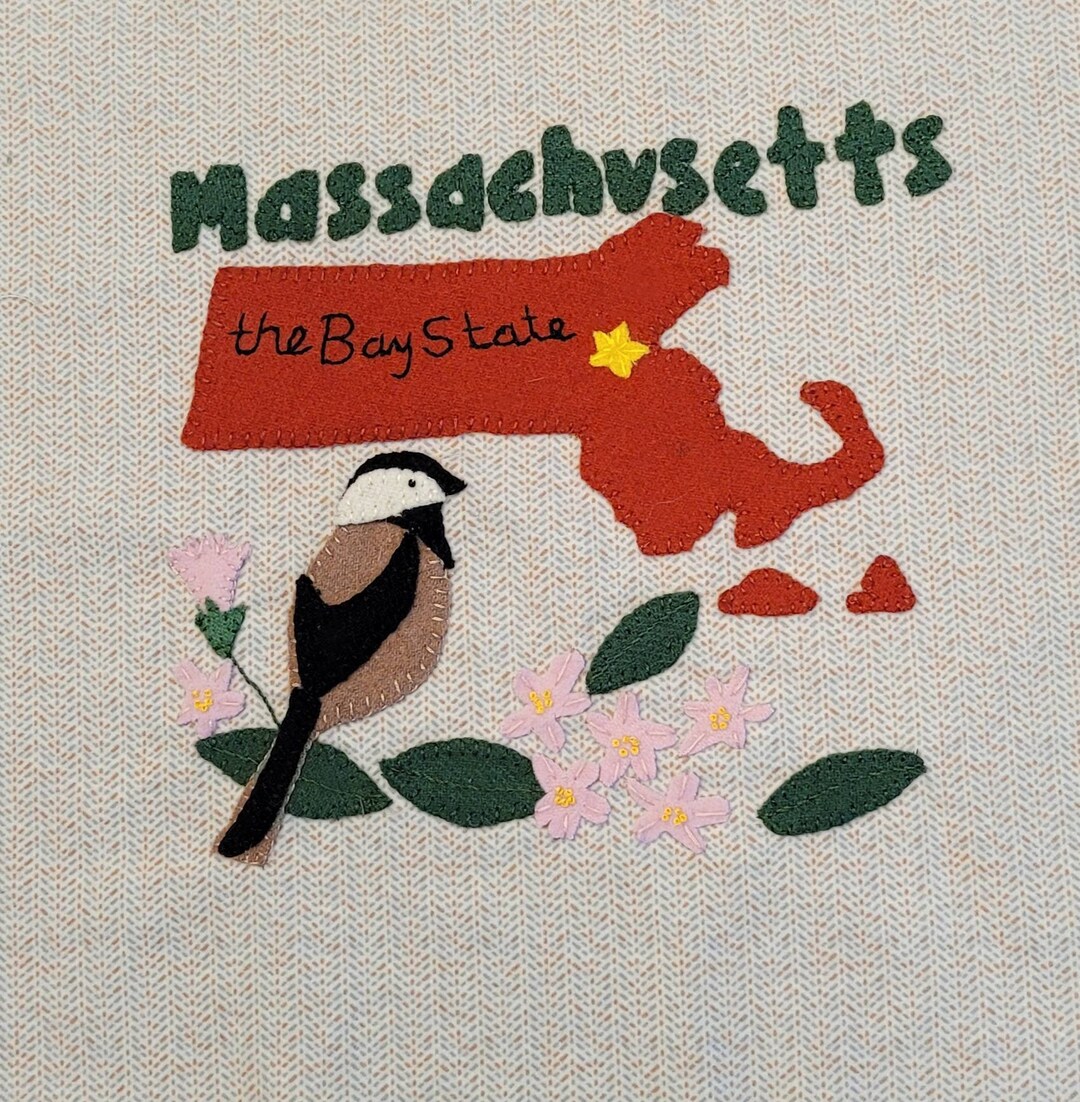 Massachusetts Wool Felt Applique Pattern - United States Quilt Block - Etsy