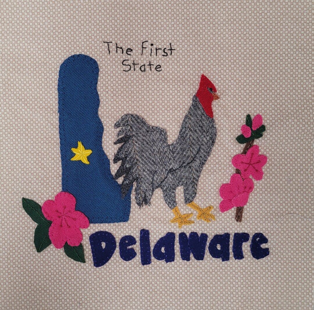 Delaware Wool Felt Applique Pattern - United States Quilt Block - Etsy