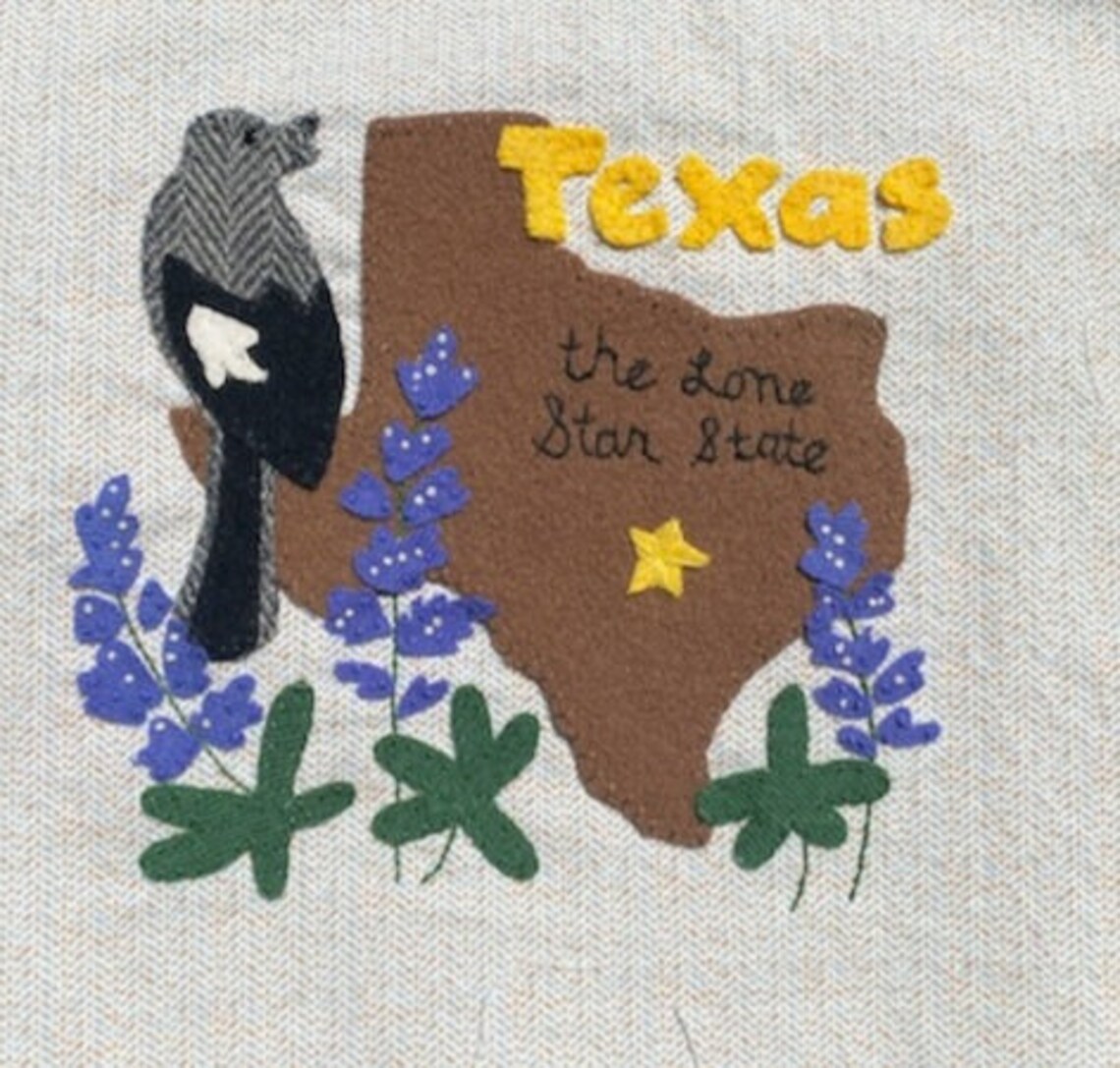 Texas Wool Felt Block Digital Pattern - United States Quilt - Etsy