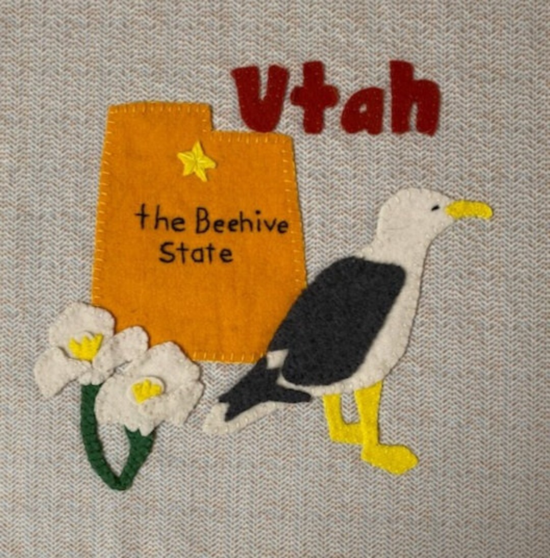 Utah Wool Felt Applique Pattern - United States Quilt Block - Etsy
