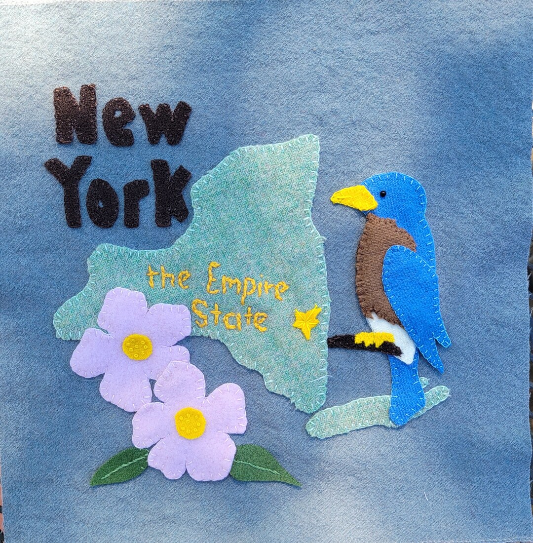 New York Wool Felt Block Digital Pattern - United States Quilt - Etsy