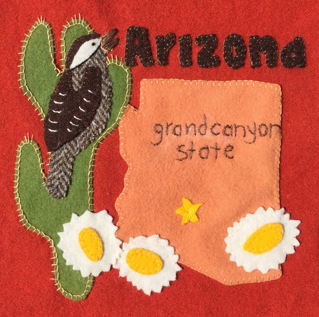 Arizona Wool Felt Block Digital Pattern - United States Quilt - Etsy