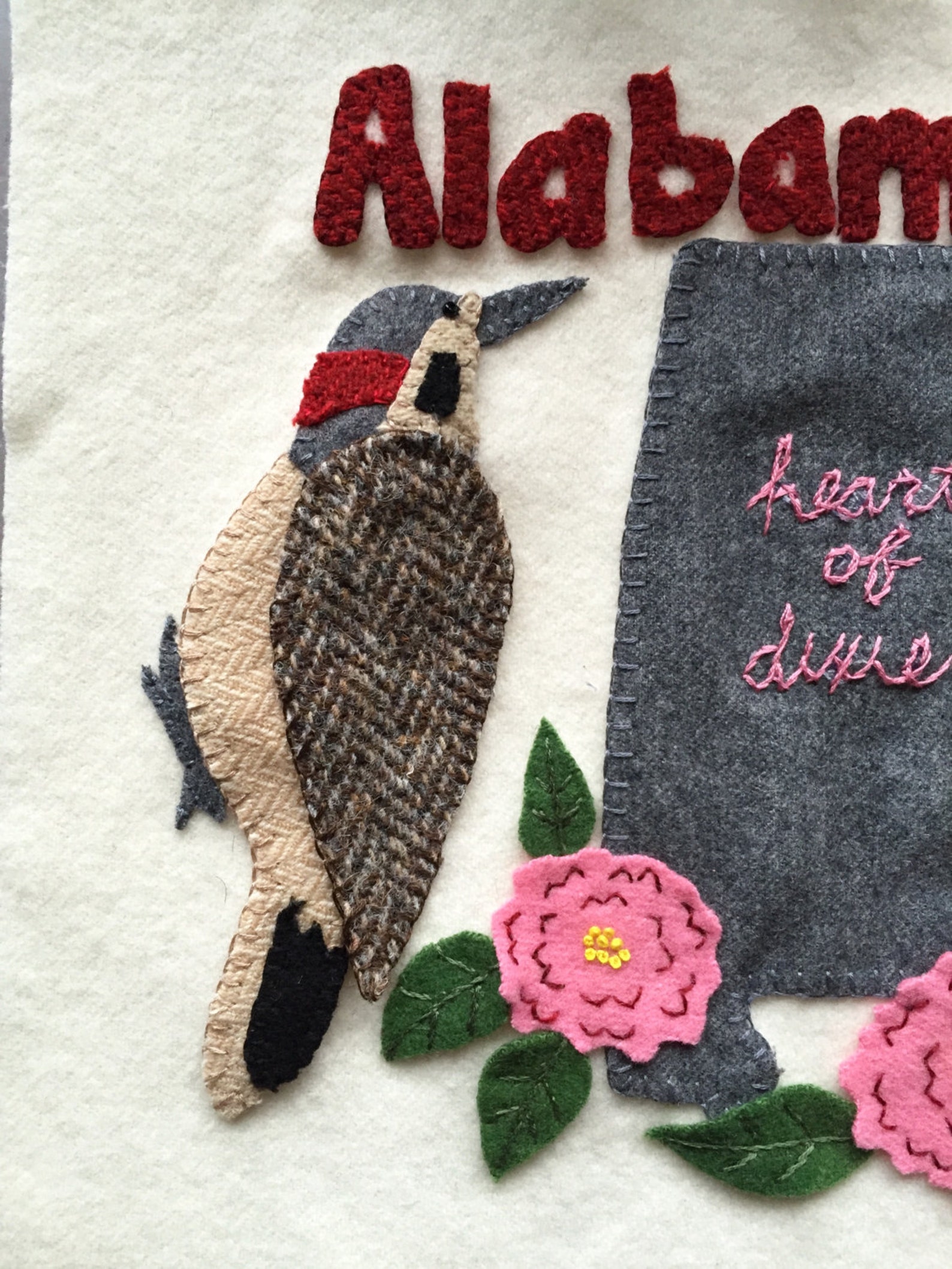 Alabama Wool Felt Applique Pattern - United States Quilt Block - Etsy