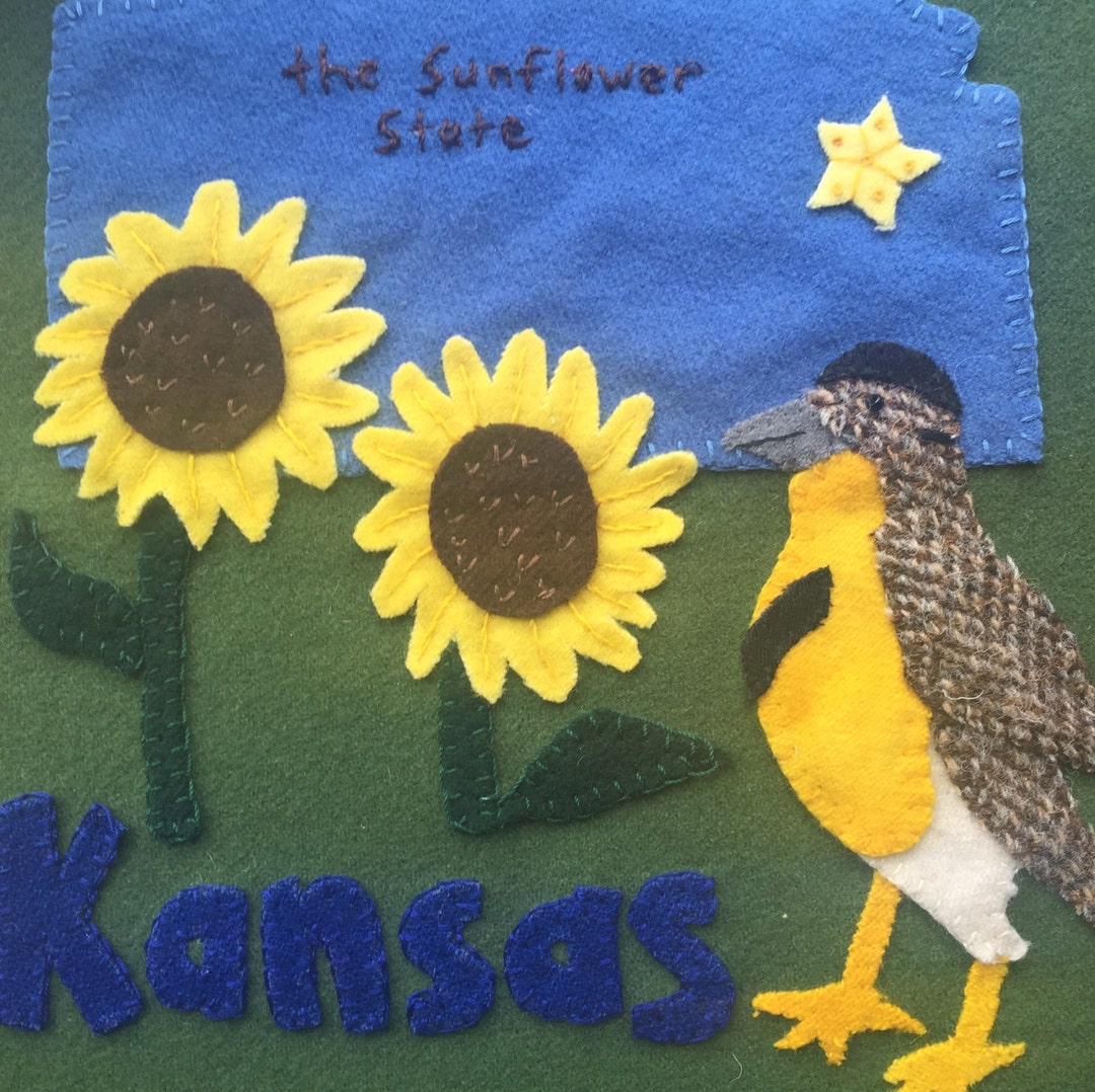 Kansas Wool Felt Applique Pattern United States Quilt Block - Etsy