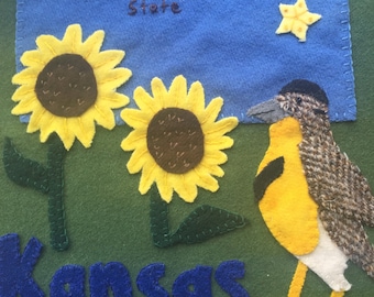 Arizona Wool Felt Block Digital Pattern United States Quilt | Etsy