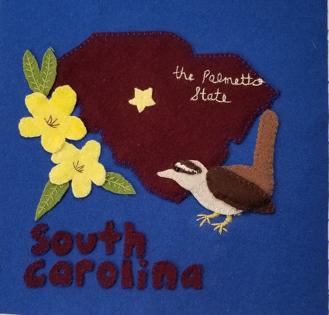 South Carolina Wool Felt Applique Pattern - United States Quilt Block ...