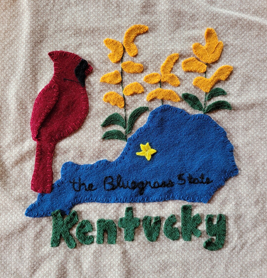 Kentucky Wool Felt Applique Pattern - United States Quilt Block - Etsy