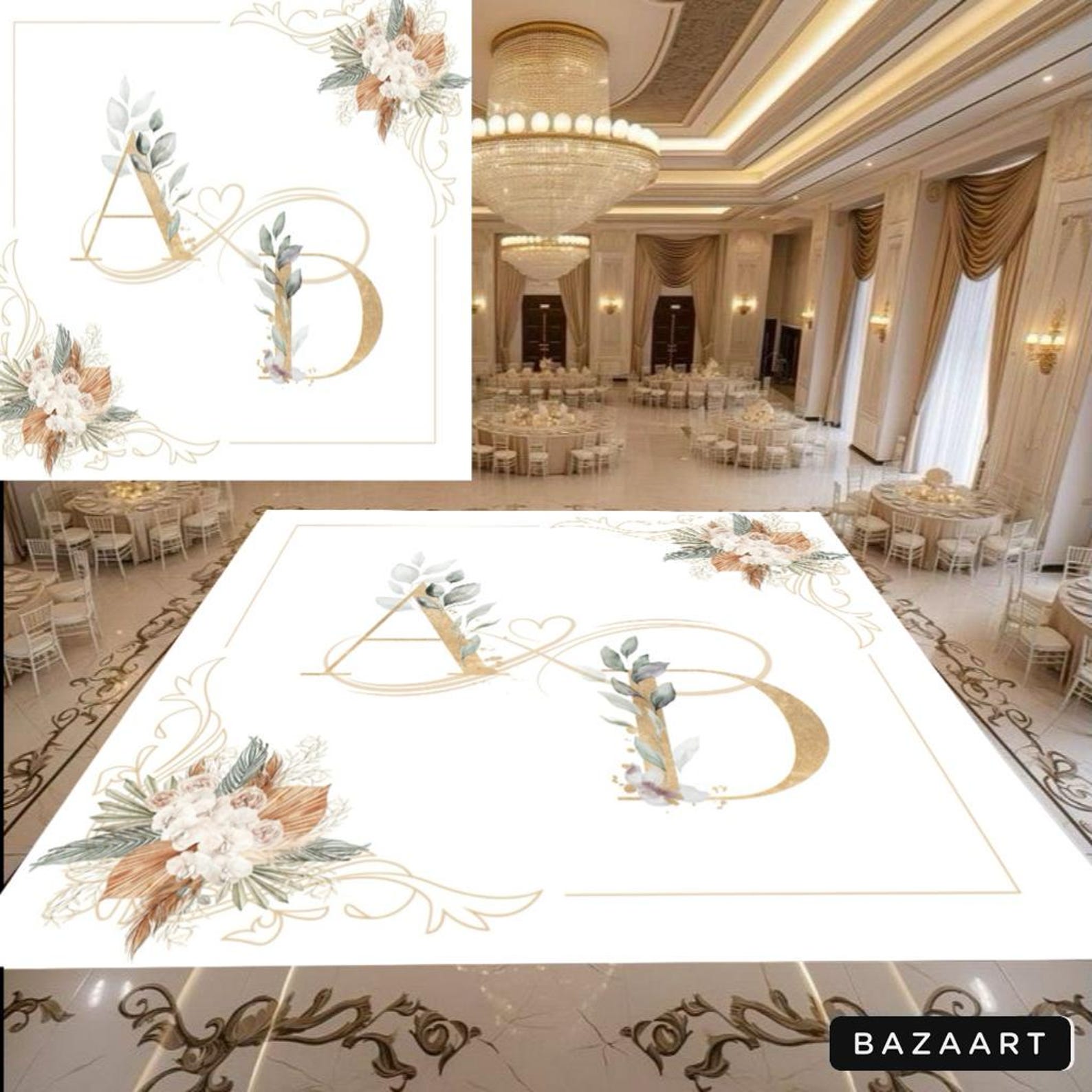 Modern, Rustic, Personalized Wedding Dance Floor Removable Vinyl for ...
