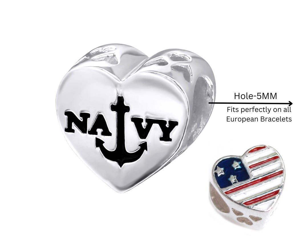 Sterling Silver Navy Anchor Emblem With American Flag Other Side of ...