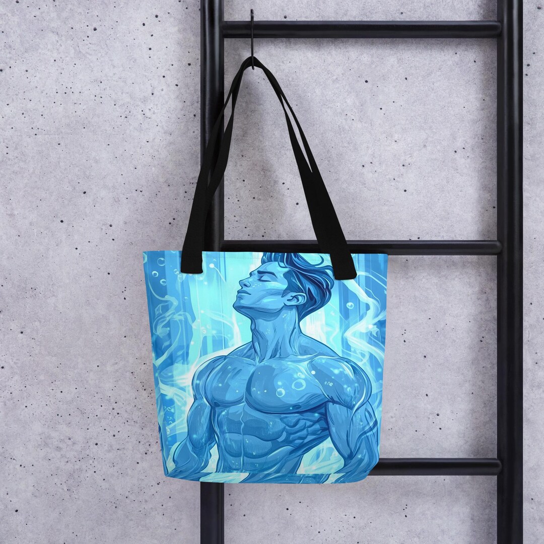 Blue Lagoon Merman Dylan Tote Bag: Fantasy Art Beach Bag - Etsy