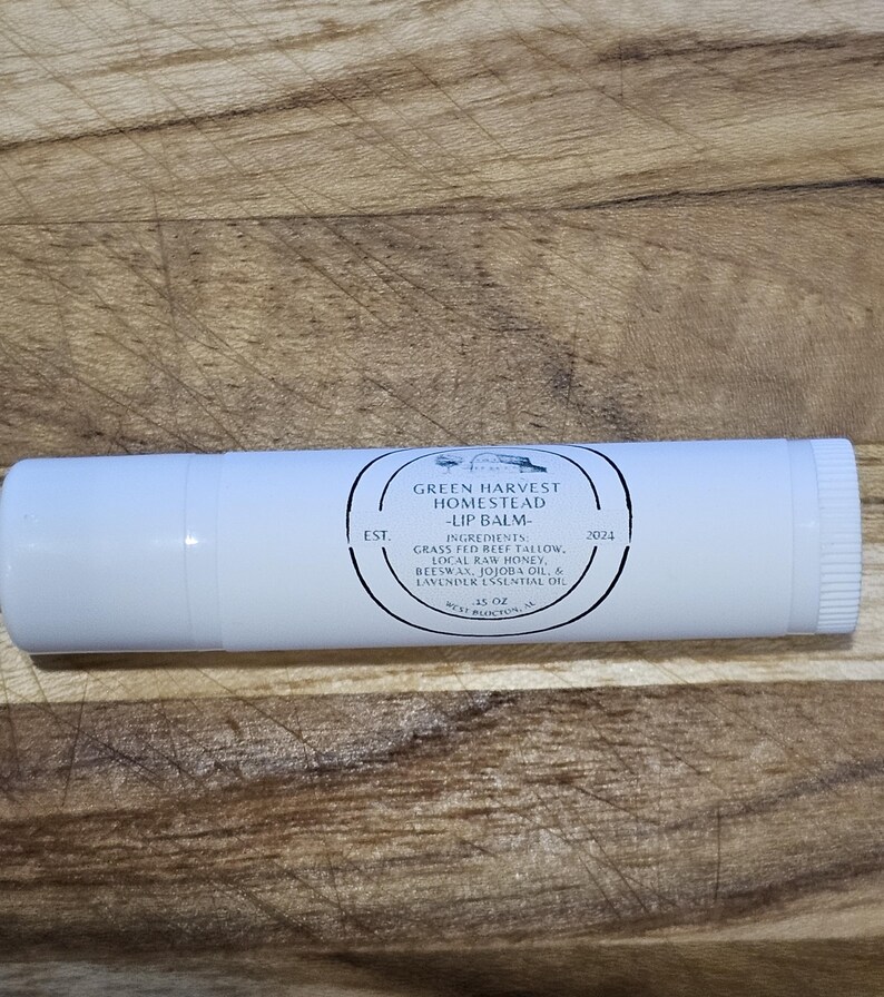 Tallow & Honey Lip Balm- 100% Grass Fed/finished Tallow and Local Raw ...