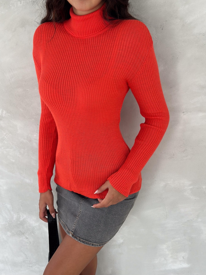 Women's Basic Turtleneck Knit Sweater Lightweight Knit Body Turtle Neck ...