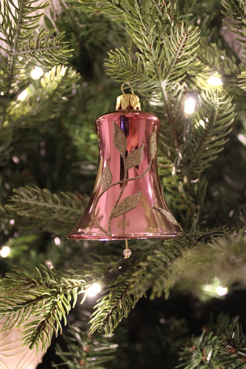 Mariebelle Pink Shiny Bell 7cm Ornament - Etsy