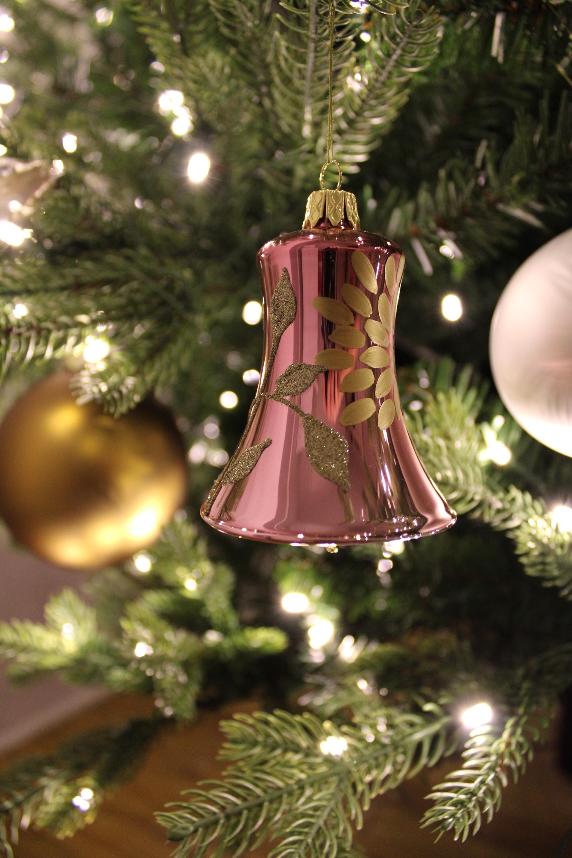 Mariebelle Pink Shiny Bell 7cm Ornament - Etsy