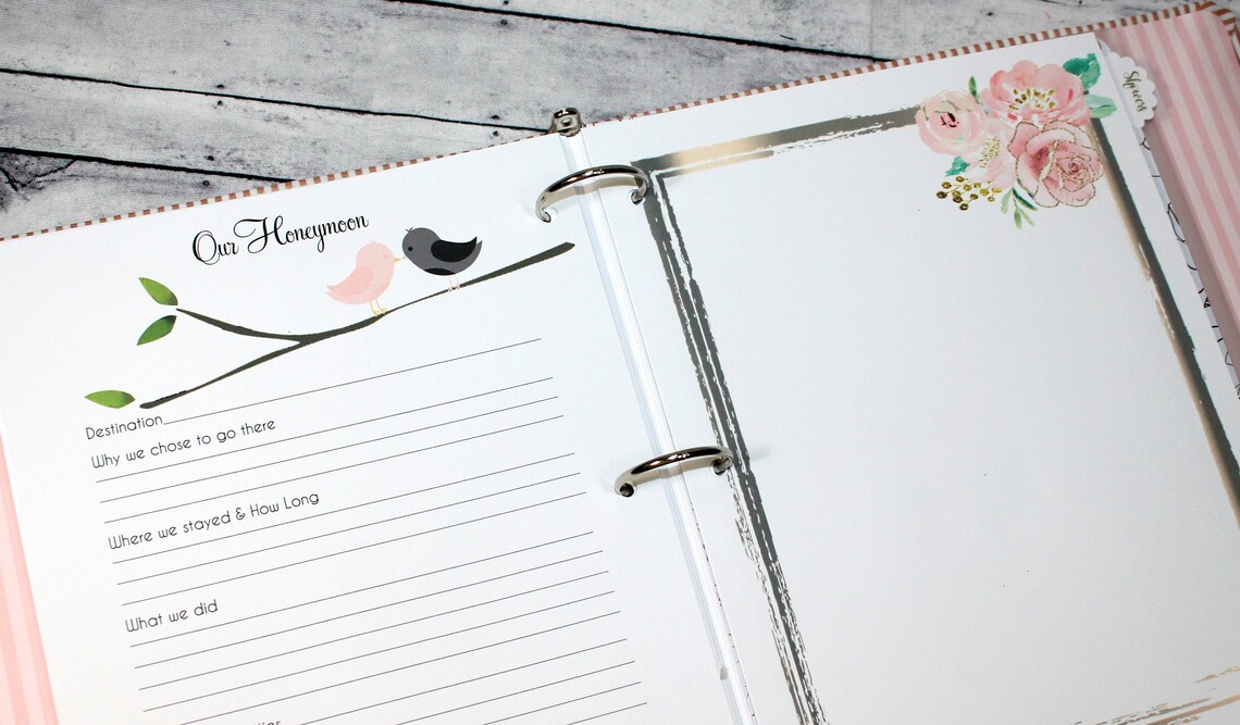 Wedding Memory Book Wedding Scrapbook Rose Gold Wedding | Etsy