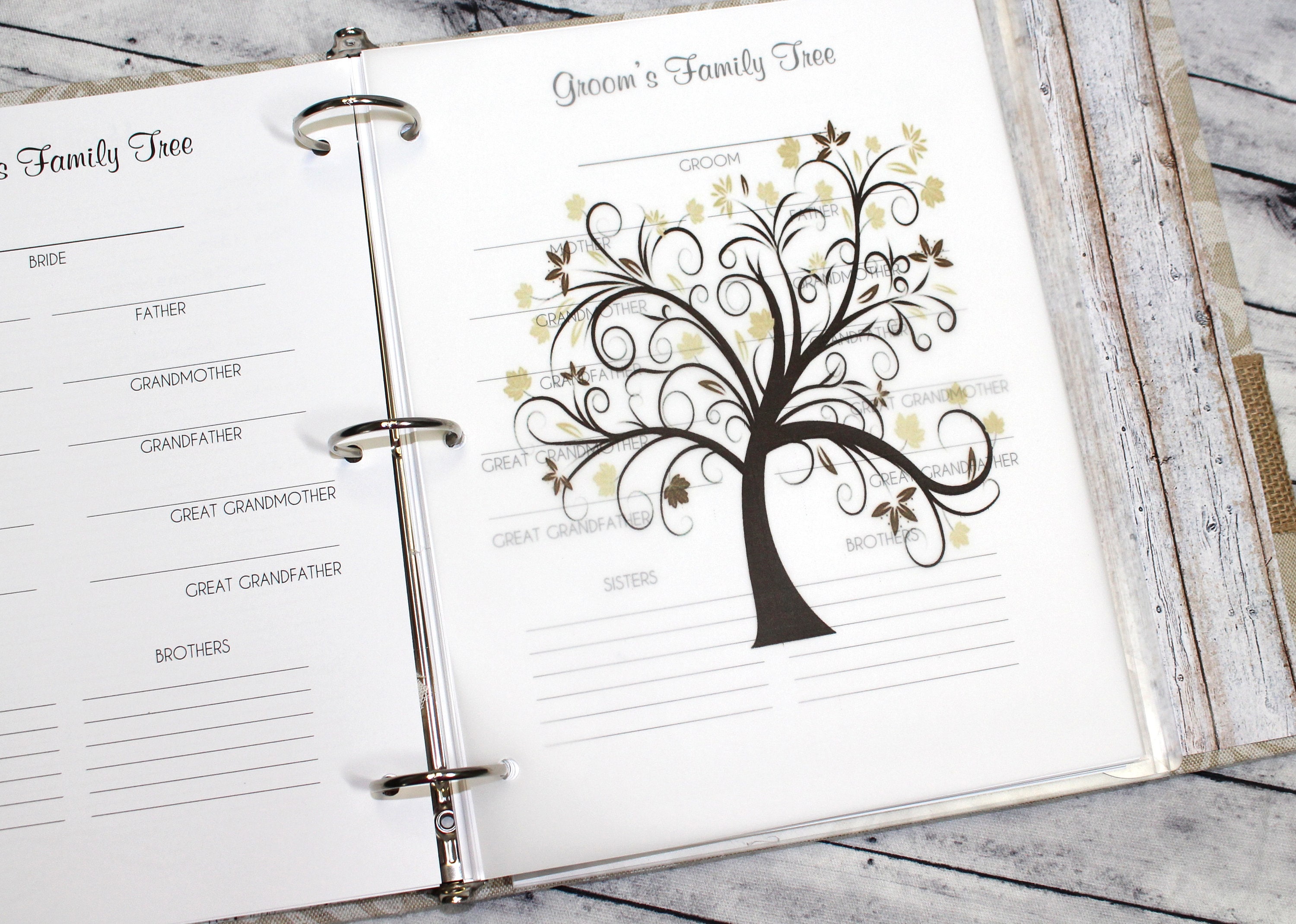 Rustic Wedding Scrapbook, Wedding Memory Book, Wedding Keepsake Book ...