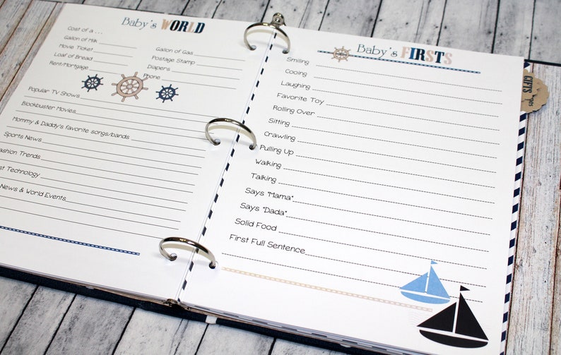 Baby Book Boy Baby Memory Book Nautical Baby Book | Etsy